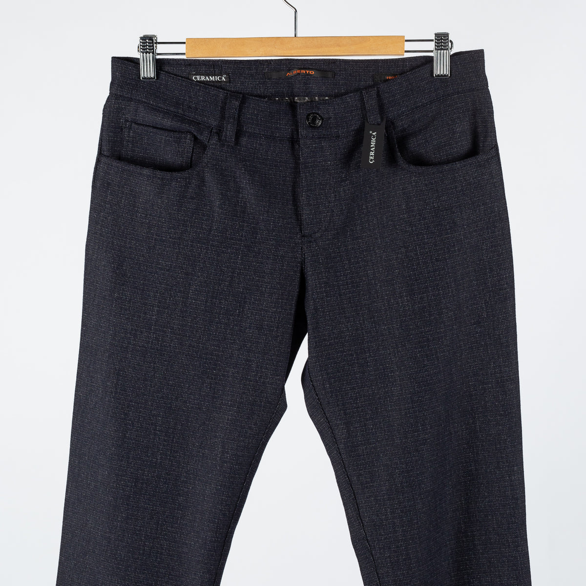 Stretch Midnight Blue Ceramica Pipe Trousers – Mr.Derk