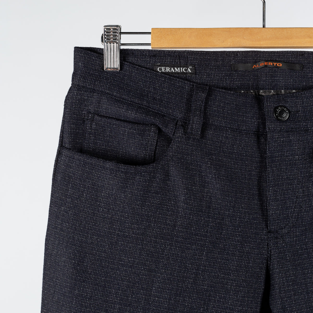 Stretch Midnight Blue Ceramica Pipe Trousers – Mr.Derk