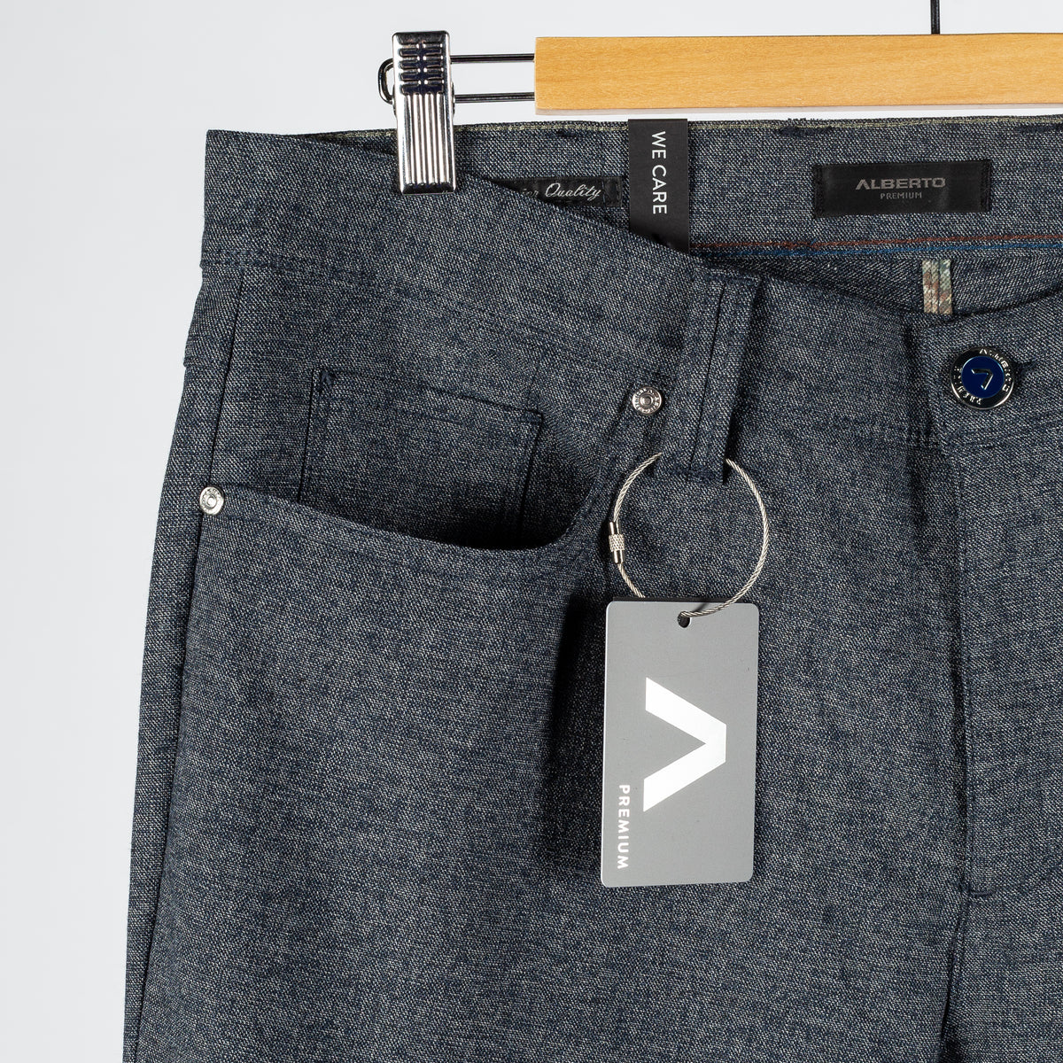 Textured Navy 1437 Pipe Premium Trousers – Mr.Derk